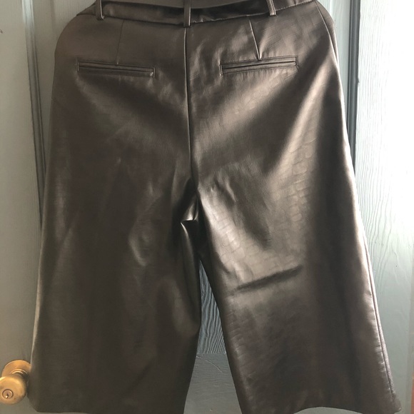 Zara | Pants & Jumpsuits | Faux Leather Capri Pants | Poshmark